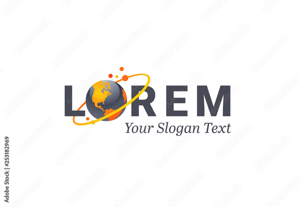 Earth Orbit Logo Layout Stock Template | Adobe Stock