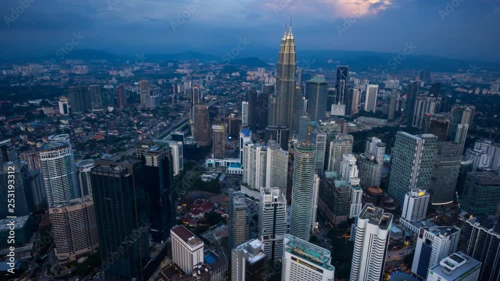 KUALA LUMPUR, MALAYSIA - circa December 2015: 4K Cinematic Zooming In ...