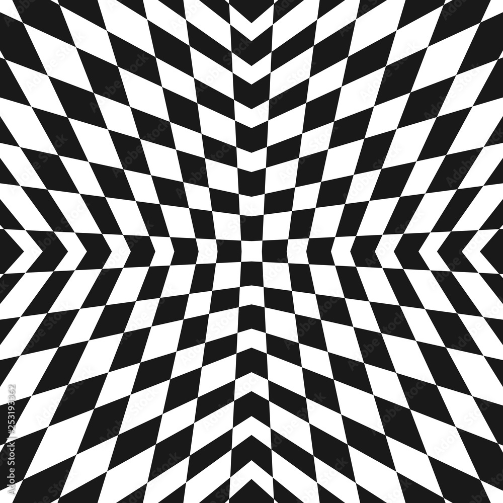 Vector geometric checkered pattern. Black and white seamless checker ...