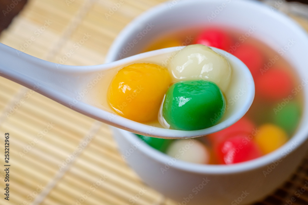 Tang Yuan or traditional chinese sweet rice ball made from glutinous ...