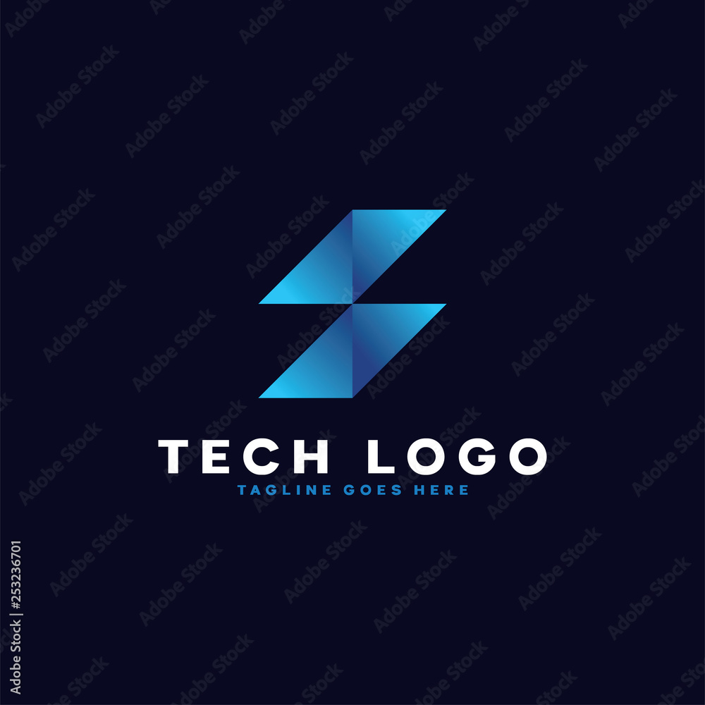 Letter S Technology Gradient Color Logo Vector Symbol Design ...