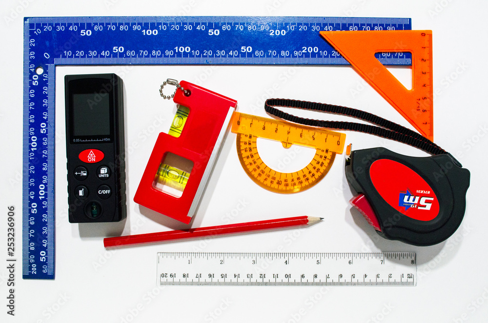 tools for measuring dimensions and angles Stock-Foto | Adobe Stock