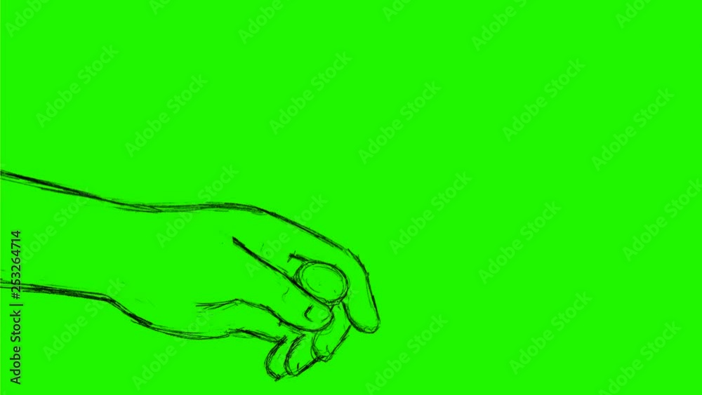 Vídeo do Stock: 2d Animation motion graphics showing drawing of a hand ...