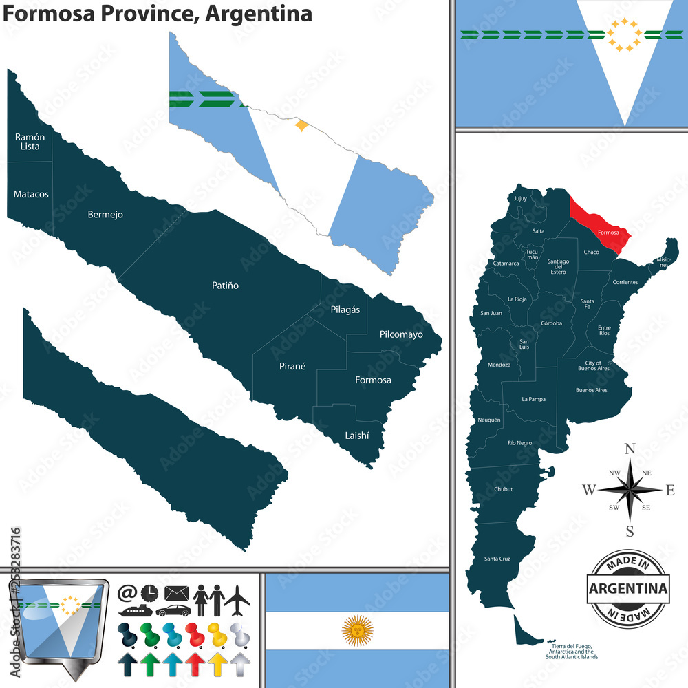 Map of Formosa Province, Argentina Stock Vector | Adobe Stock