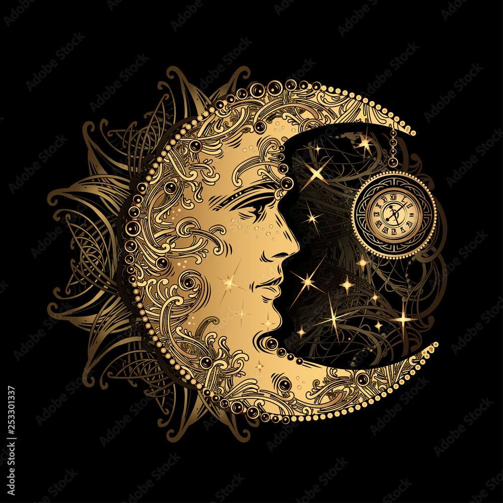 alchemy moon sun Stock Vector | Adobe Stock