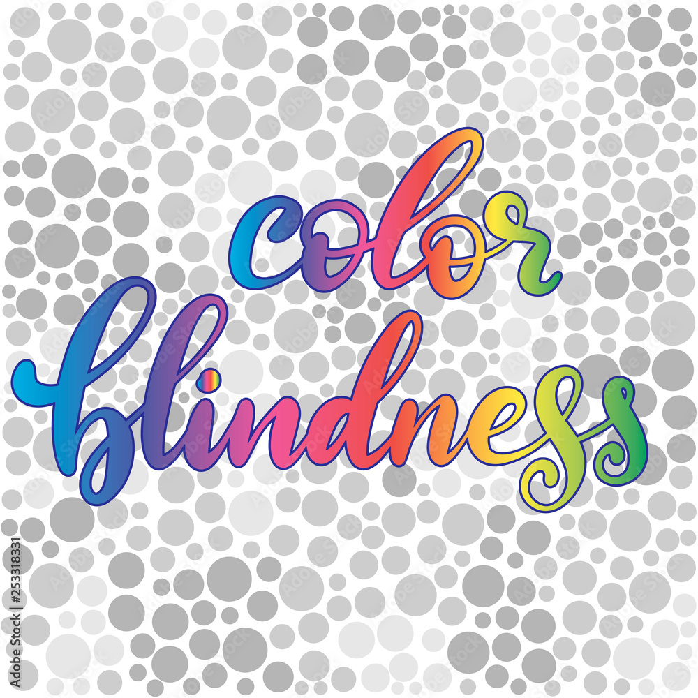 Lettering vector illustration of a word color blindness with test Stock ...