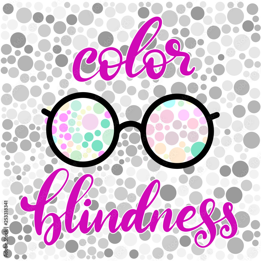 Lettering vector illustration of a word color blindness with test Stock ...