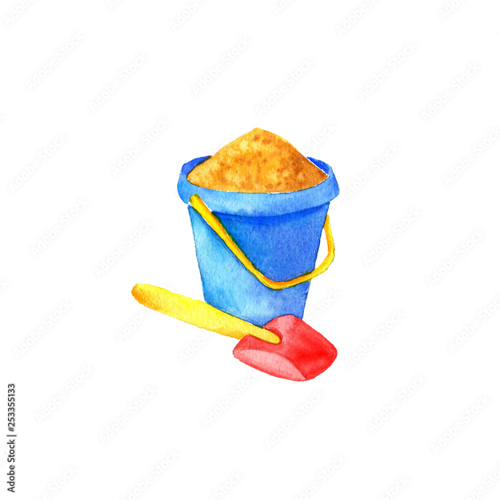 sand bucket and shovel Stock Illustration | Adobe Stock
