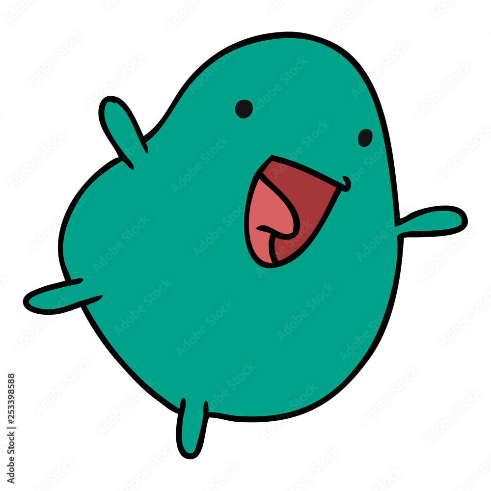 cartoon kawaii cute happy bean Stock Vector | Adobe Stock