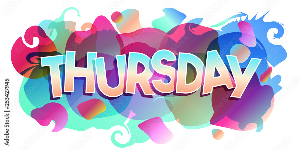 Thursday word vector colorful banner Stock Vector | Adobe Stock
