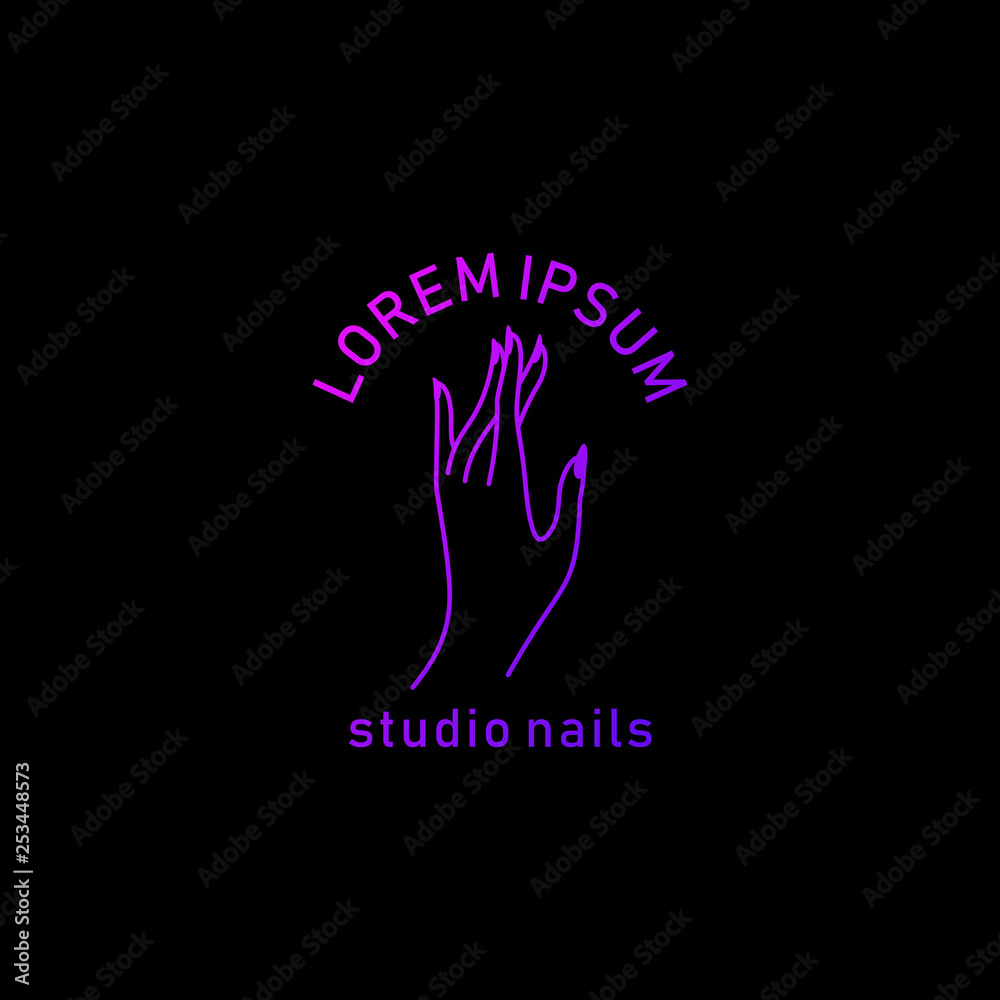 hand nails logo Stock Vector | Adobe Stock
