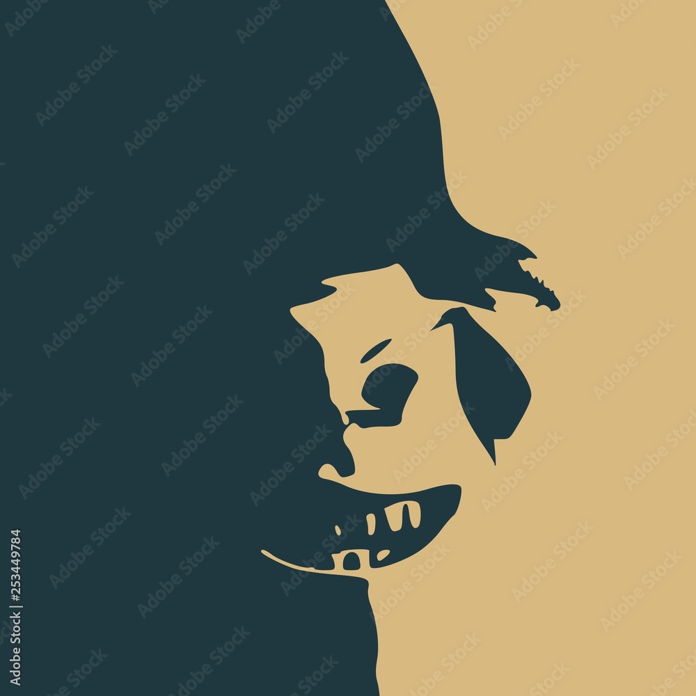 Demonic ugly face. Devil scream character. Demon or monster screaming ...