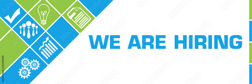 We Are Hiring Business Symbols Green Blue Left Triangles Stock ...