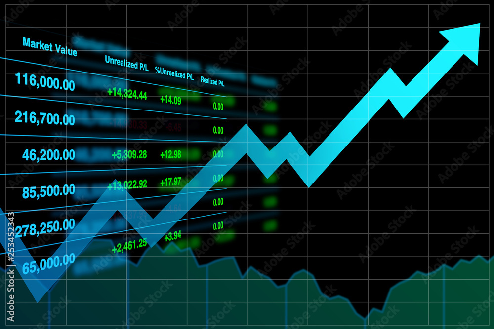 Illustration image of stock index market table background with ...