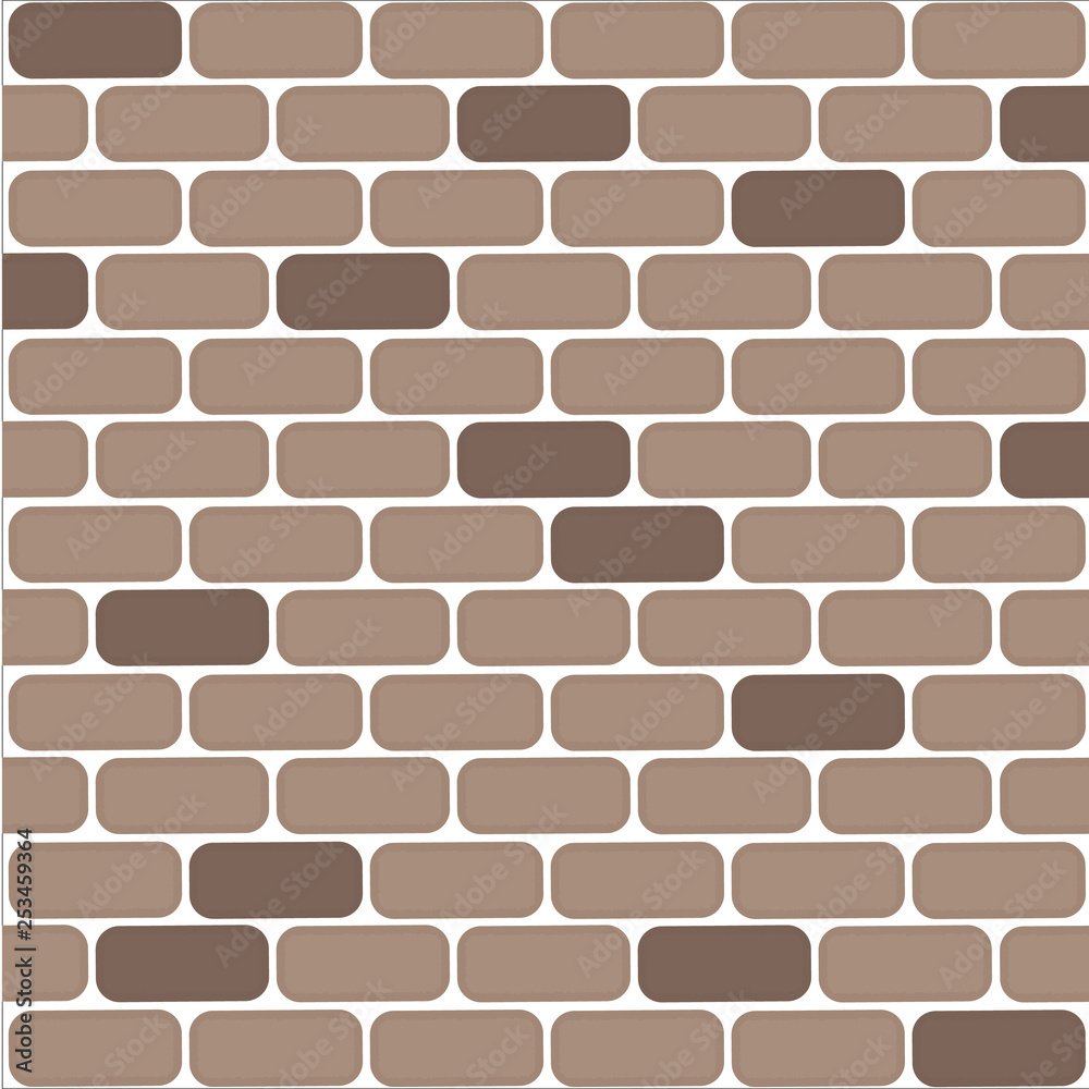 Brick wall textured pattern background, cartoon style vector art ...