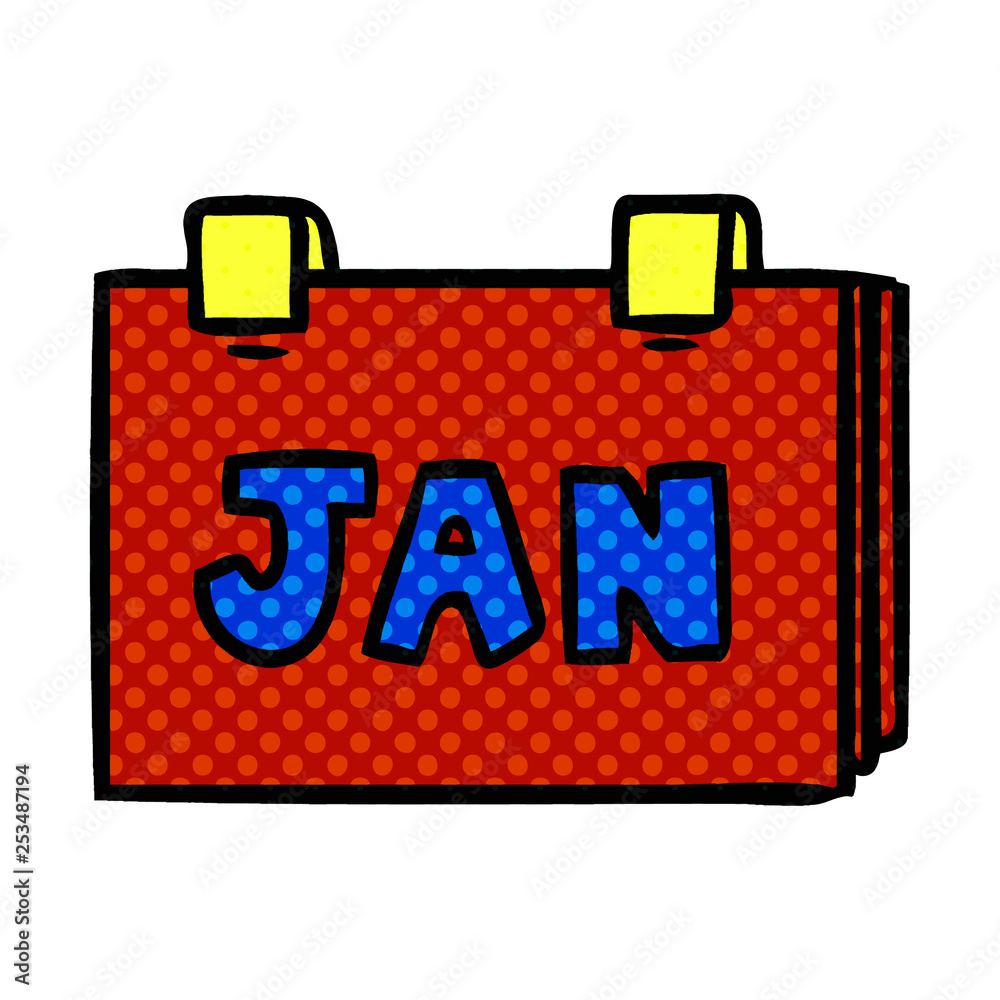 cartoon doodle of a calendar with jan Stock Vector | Adobe Stock