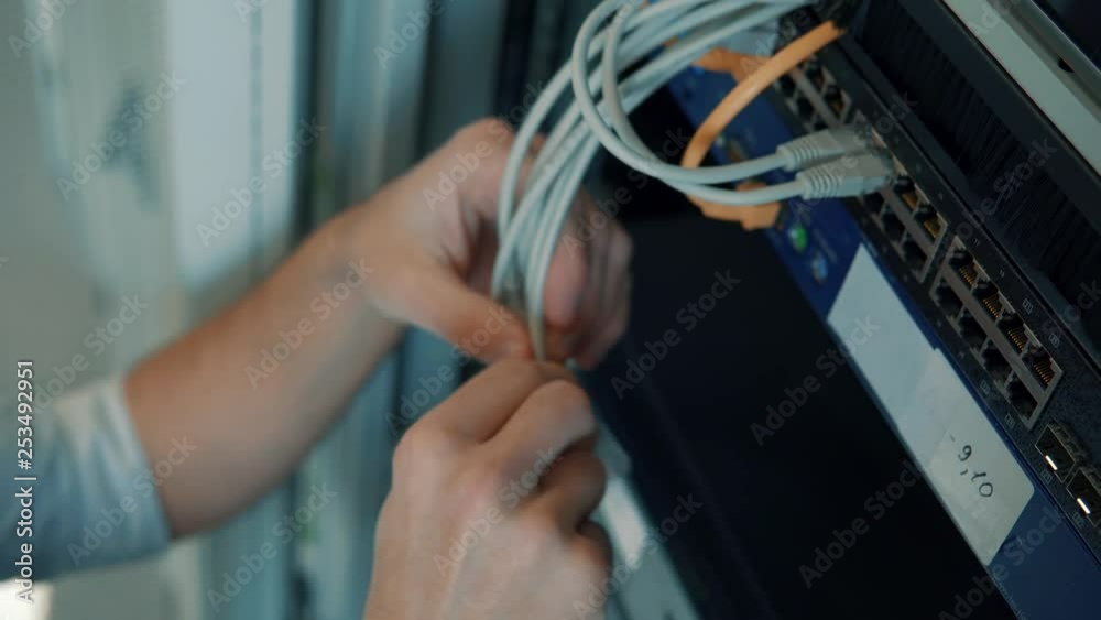 Engineer Working Laptop Computer.Server IT Engineer In Data Center ...