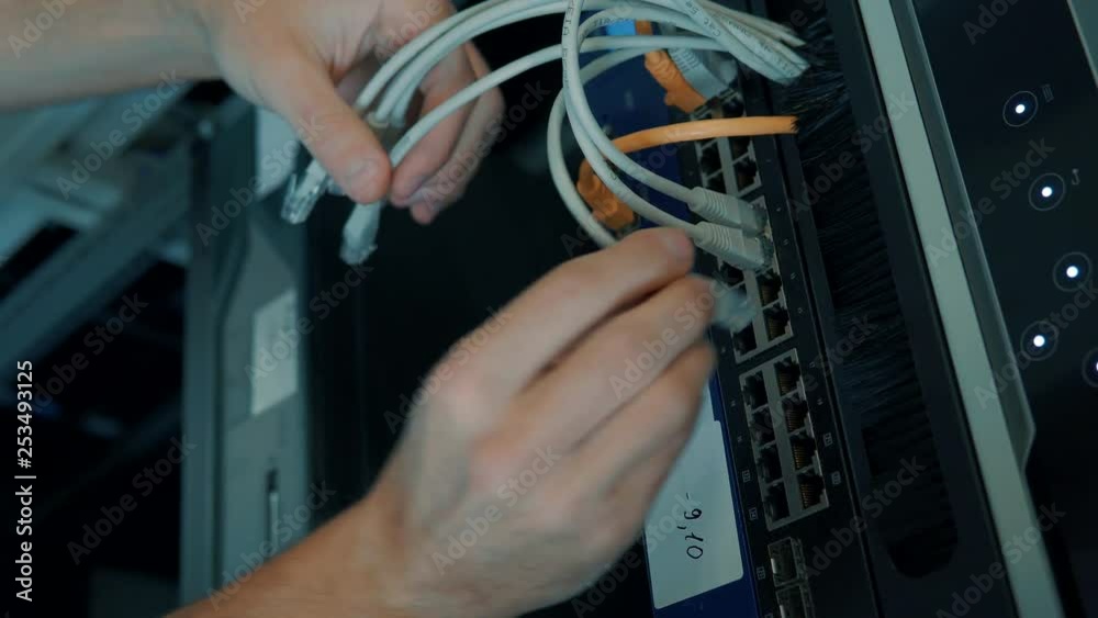 Engineer Working Laptop Computer. Server IT Engineer In Data Center ...
