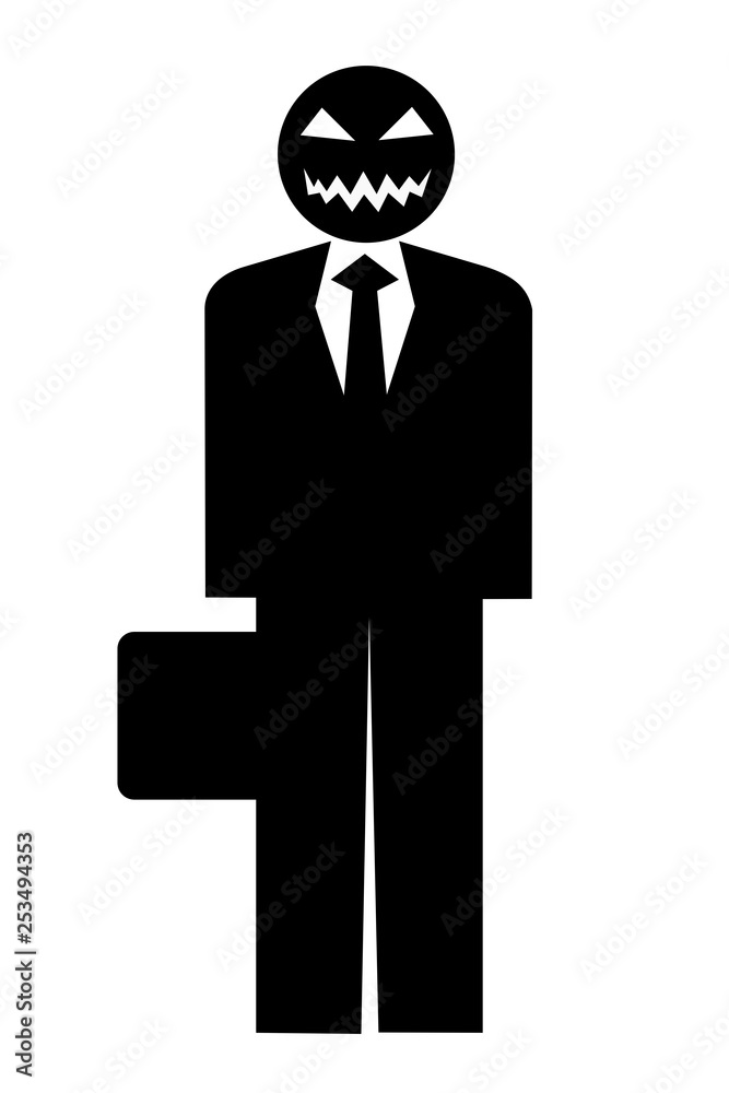Businessman as threatening and frightening beast - ruthless, aggressive ...