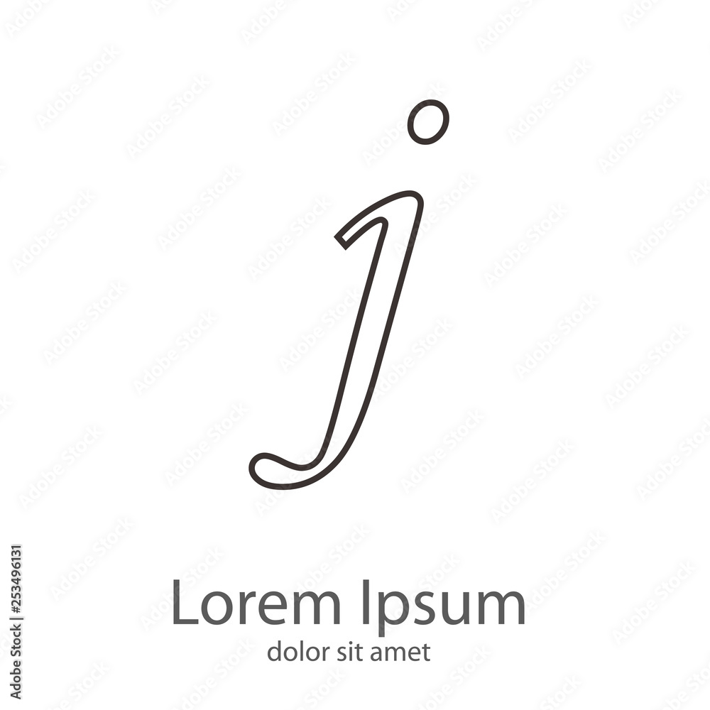 Logotipo letra j minúscula lineal color gris Stock Vector | Adobe Stock