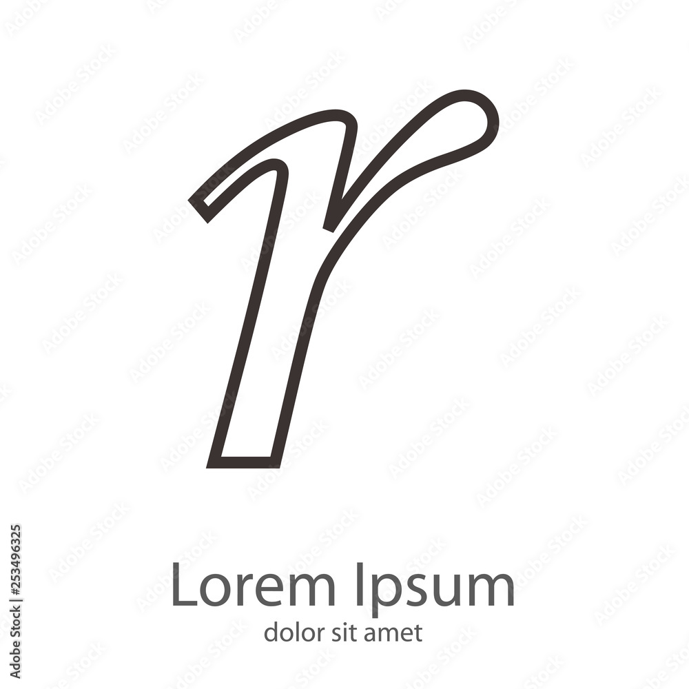 Logotipo letra r minúscula lineal color gris Stock Vector | Adobe Stock