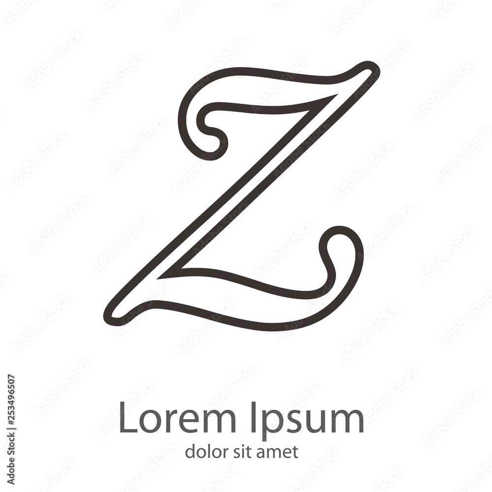 Logotipo letra z minúscula lineal color gris Stock Vector | Adobe Stock
