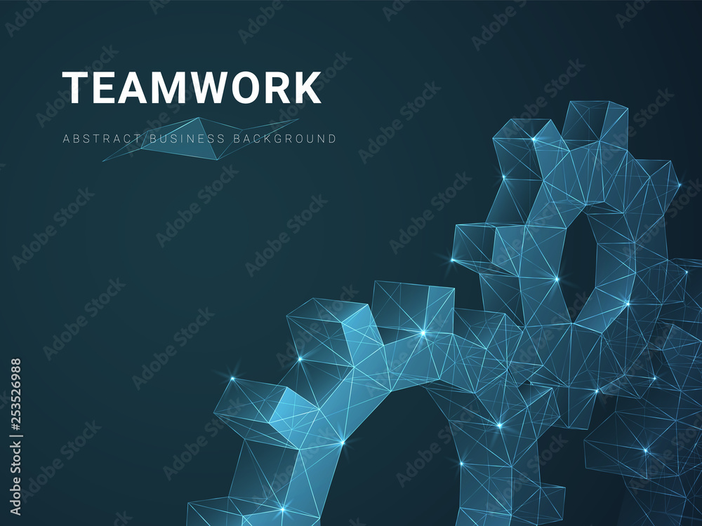 Abstract modern business background vector depicting teamwork with ...
