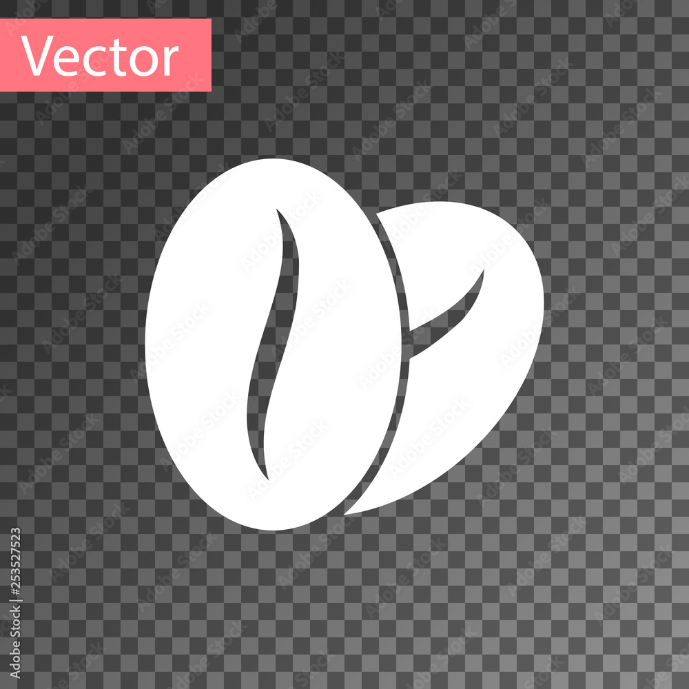 White Coffee beans icon isolated on transparent background. Vector ...