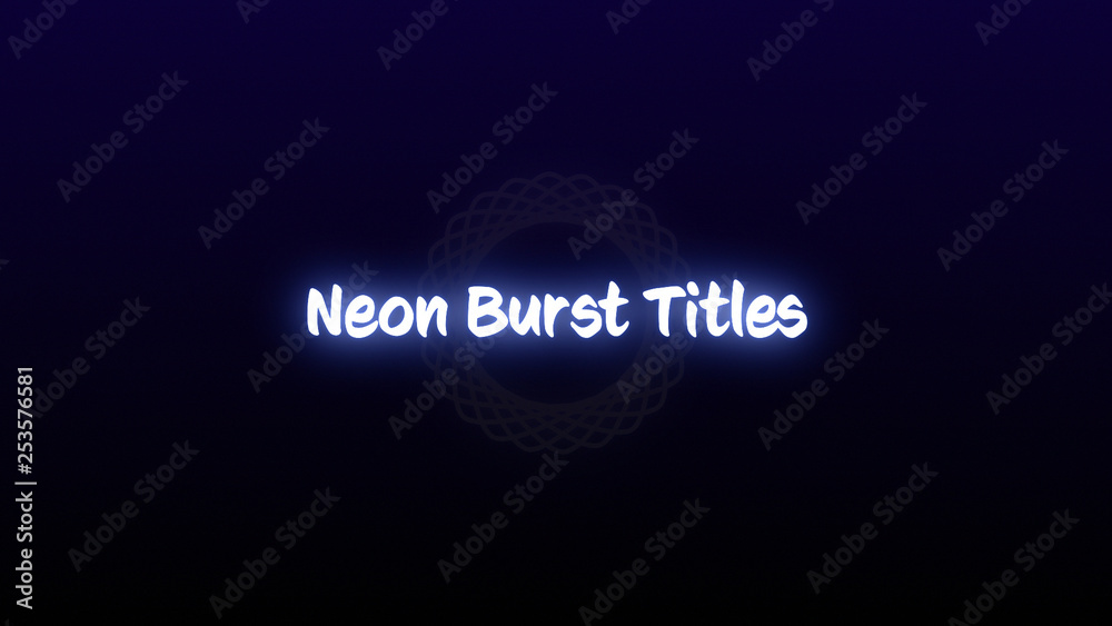 Neon Burst Titles Stock Template | Adobe Stock