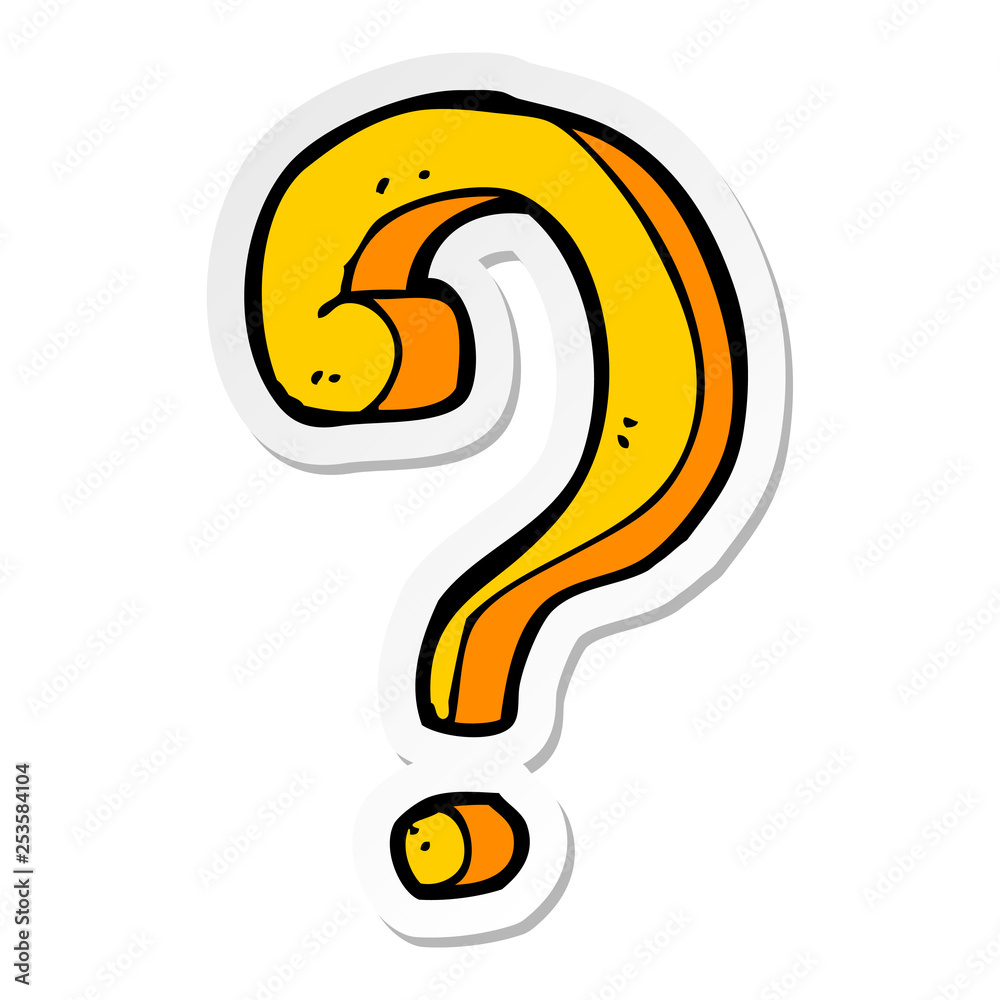 sticker of a cartoon question mark Stock Vector | Adobe Stock