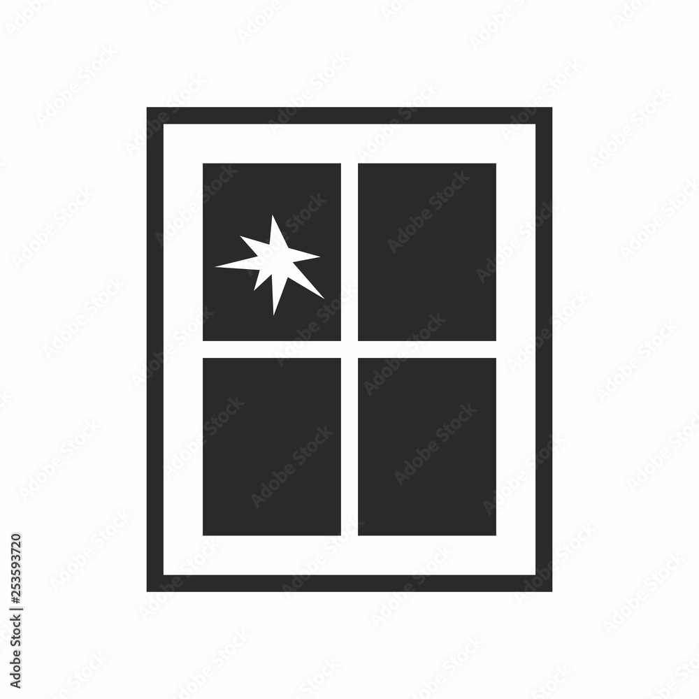 Broken window icon Stock Vector | Adobe Stock