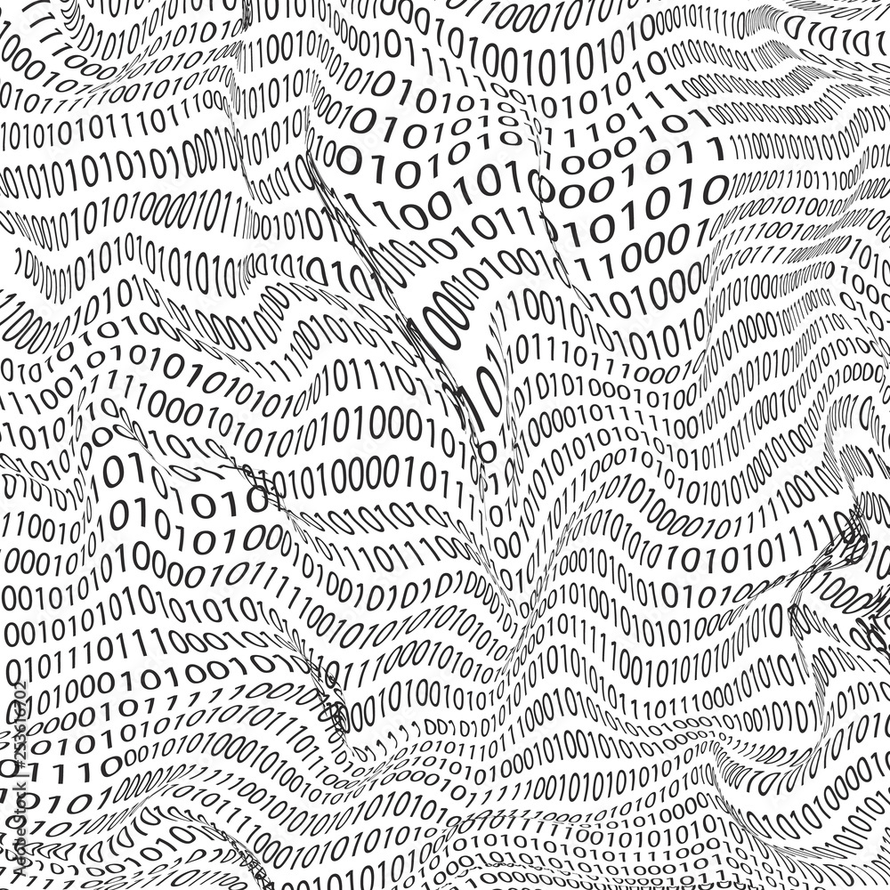 Digitally generated binary code of 1 and 0. vector three-dimensional ...