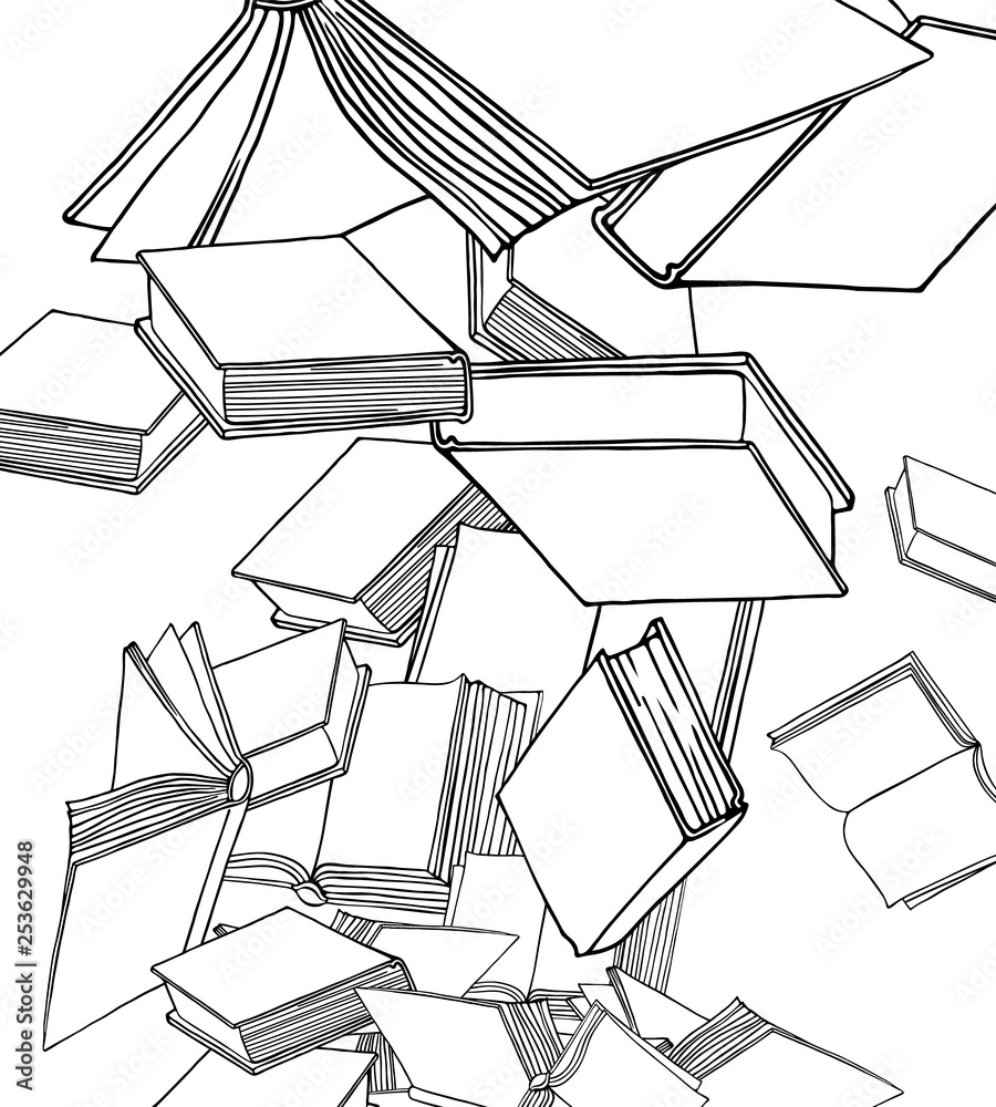 Library Book Clipart Black And White