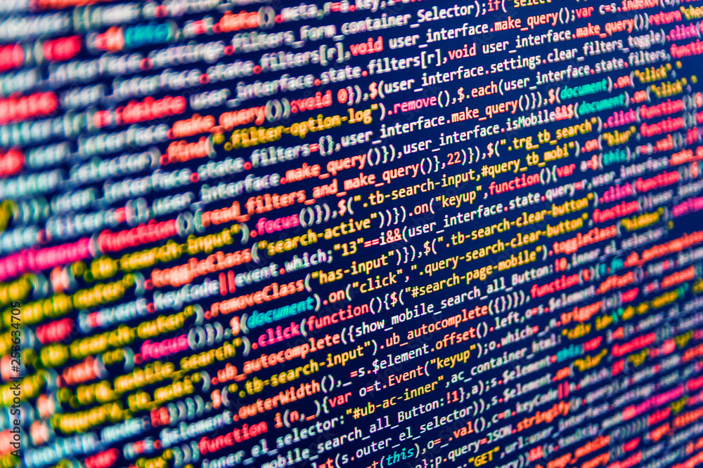 Web site codes on computer monitor Soft listing view. Business, coding ...