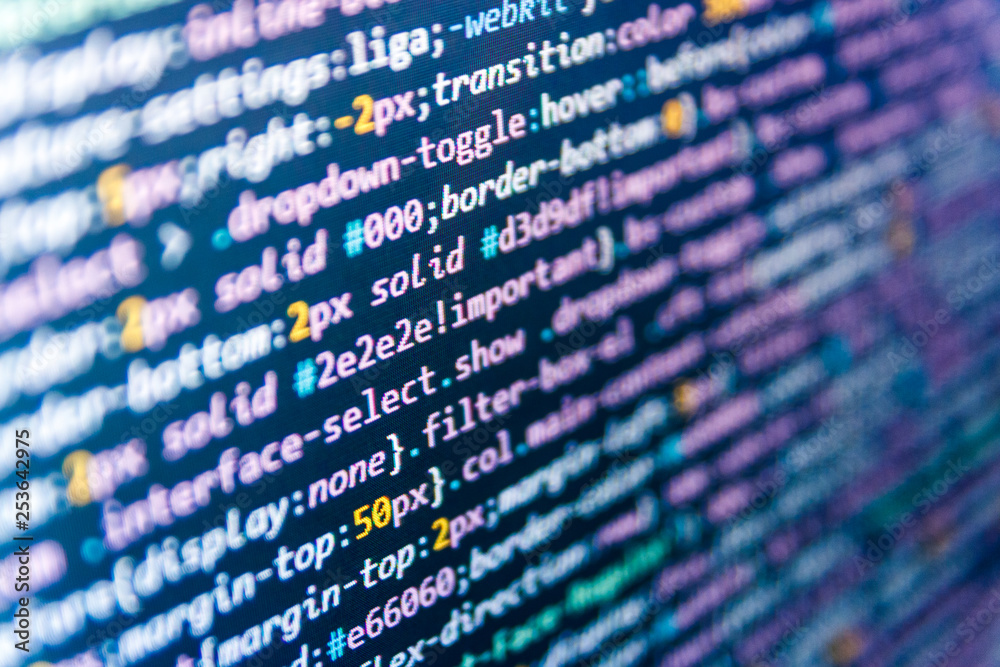 Programmer working in computer screen. Web develop company web ...