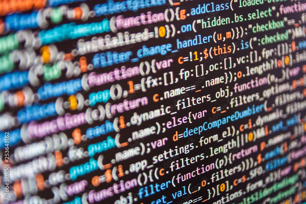 Art design website digital page. Php coding Close-Up. Design write ...