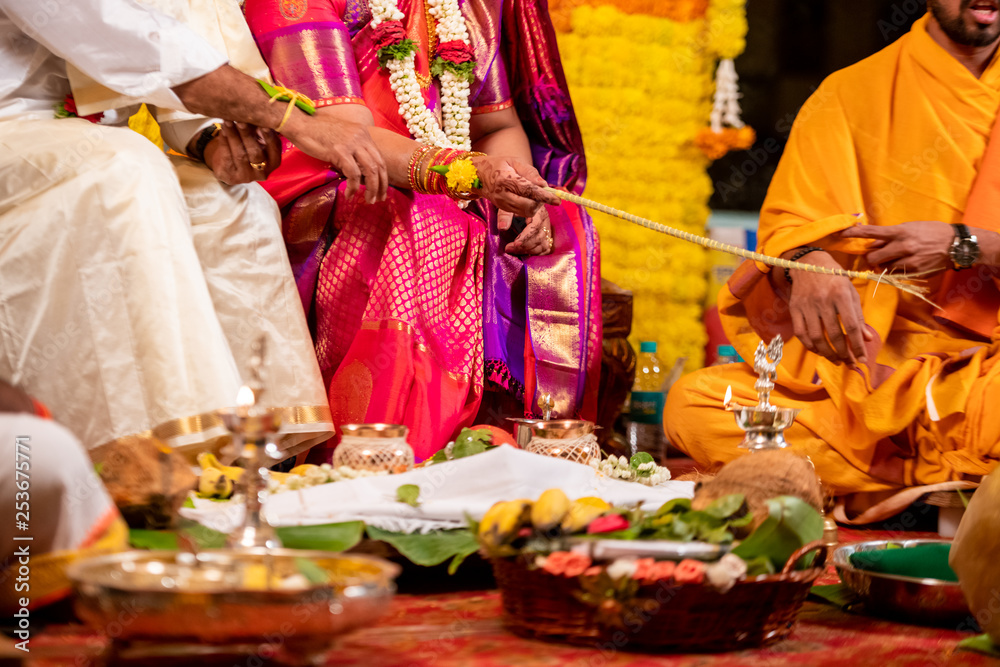 Rituals, traditional Hindu wedding , South India Stock Photo | Adobe Stock