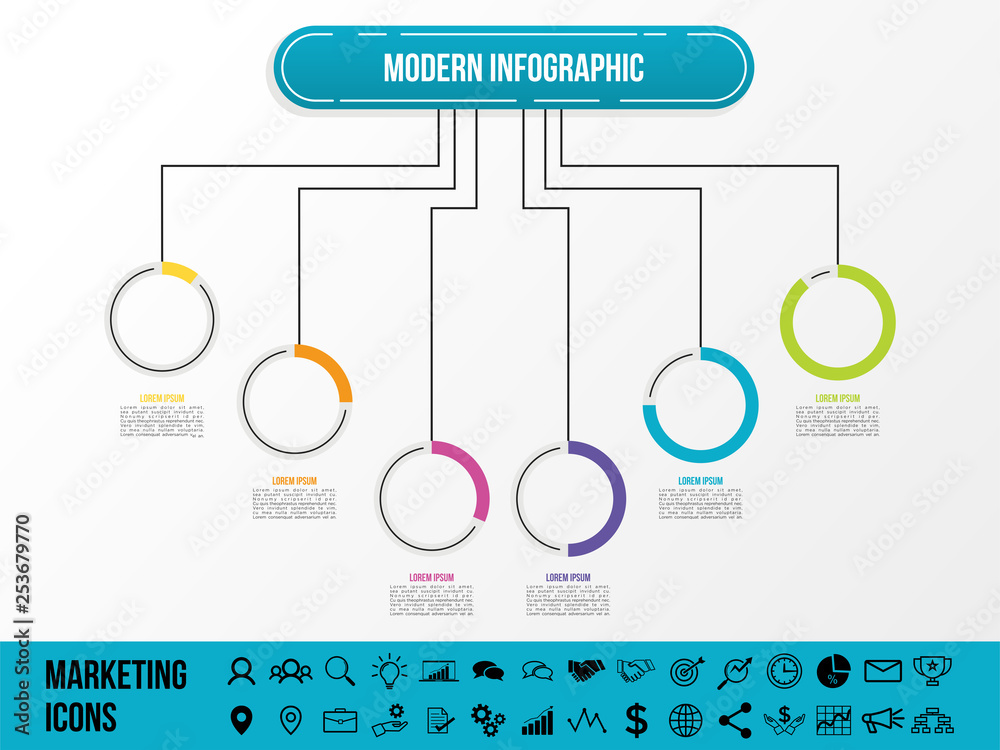 Modern Vector Infographics Elements Design Template. Business Data ...