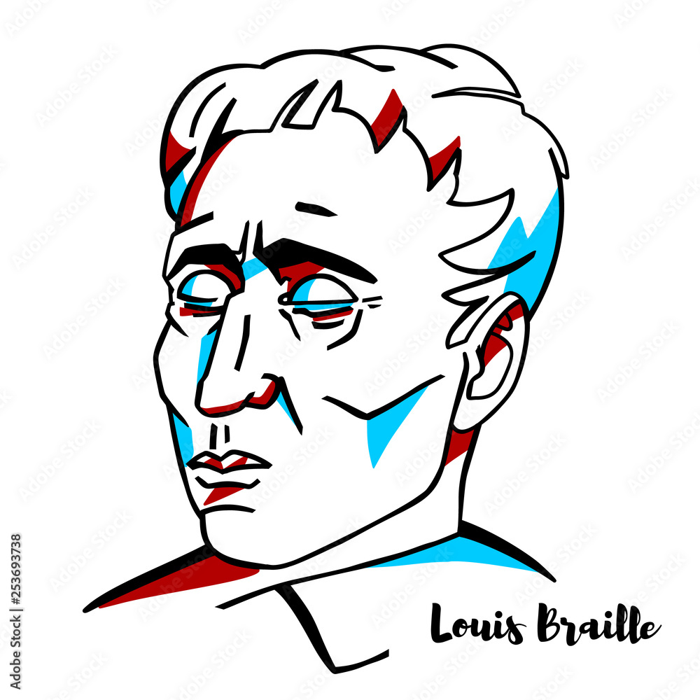 Louis Braille Portrait Stock Vector | Adobe Stock