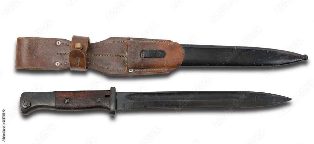 bayonet of german ww2 rifle isolated on white background Stock Photo ...