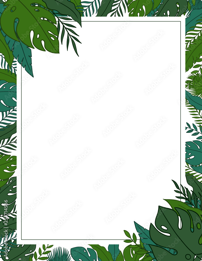 Jungle Leaf Clip Art Border