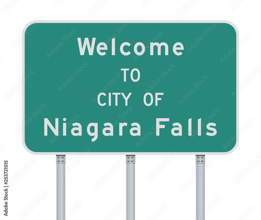 Welcome to City of Niagara Falls road sign Stock Vector | Adobe Stock