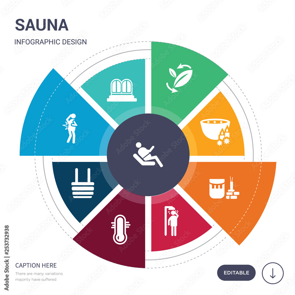 set of 9 simple sauna vector icons. contains such as brine cabin ...