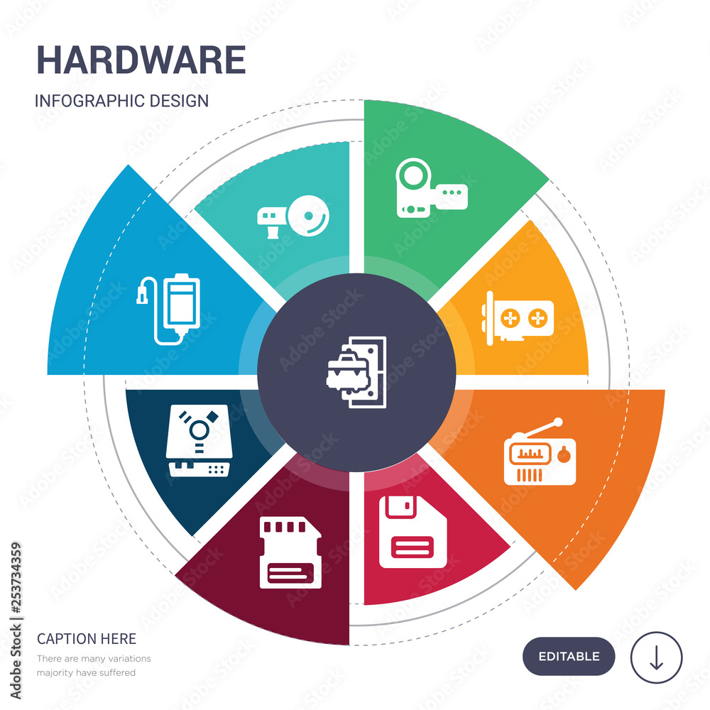 set of 9 simple hardware vector icons. contains such as device manager ...