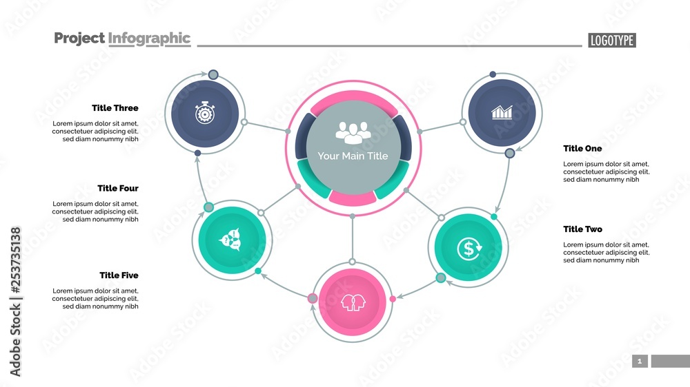 Mindmap Diagram with Five Options Template Stock Vector | Adobe Stock