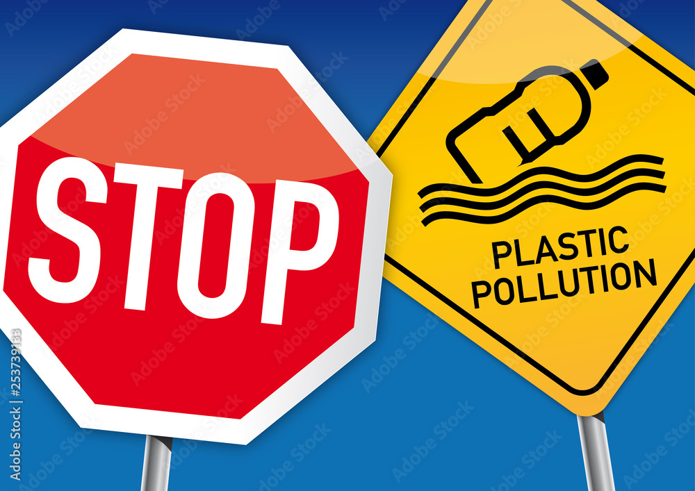 Stop Plastic pollution - vector illustration Stock Vector | Adobe Stock