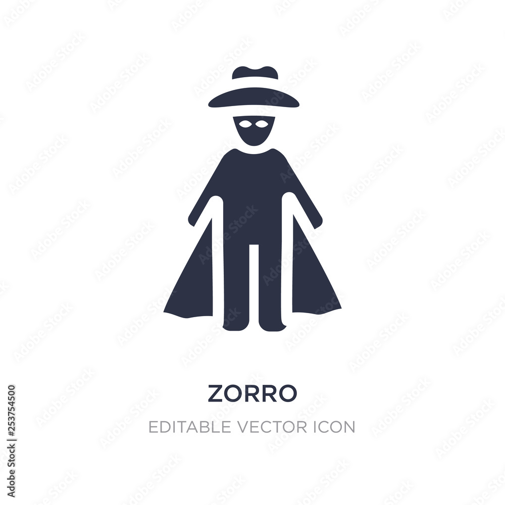 zorro icon on white background. Simple element illustration from People ...