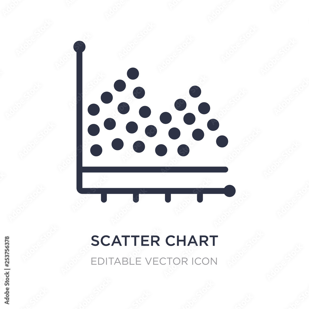 scatter chart icon on white background. Simple element illustration ...