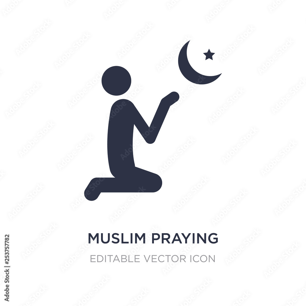 muslim praying icon on white background. Simple element illustration ...