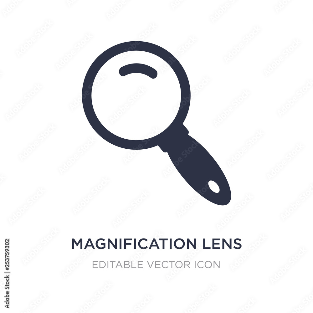 magnification lens icon on white background. Simple element ...